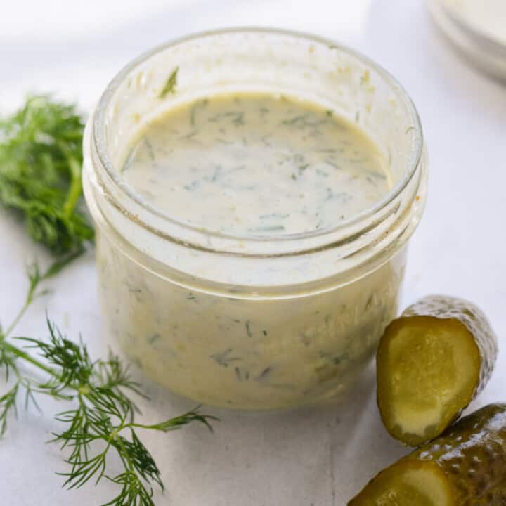Creamy Dill Pickle Salad Dressing - Nourished by Nic
