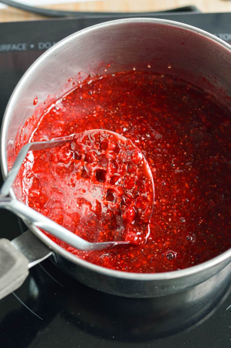 Raspberry Chia Jam (3 Ingredient) - Nourished by Nic