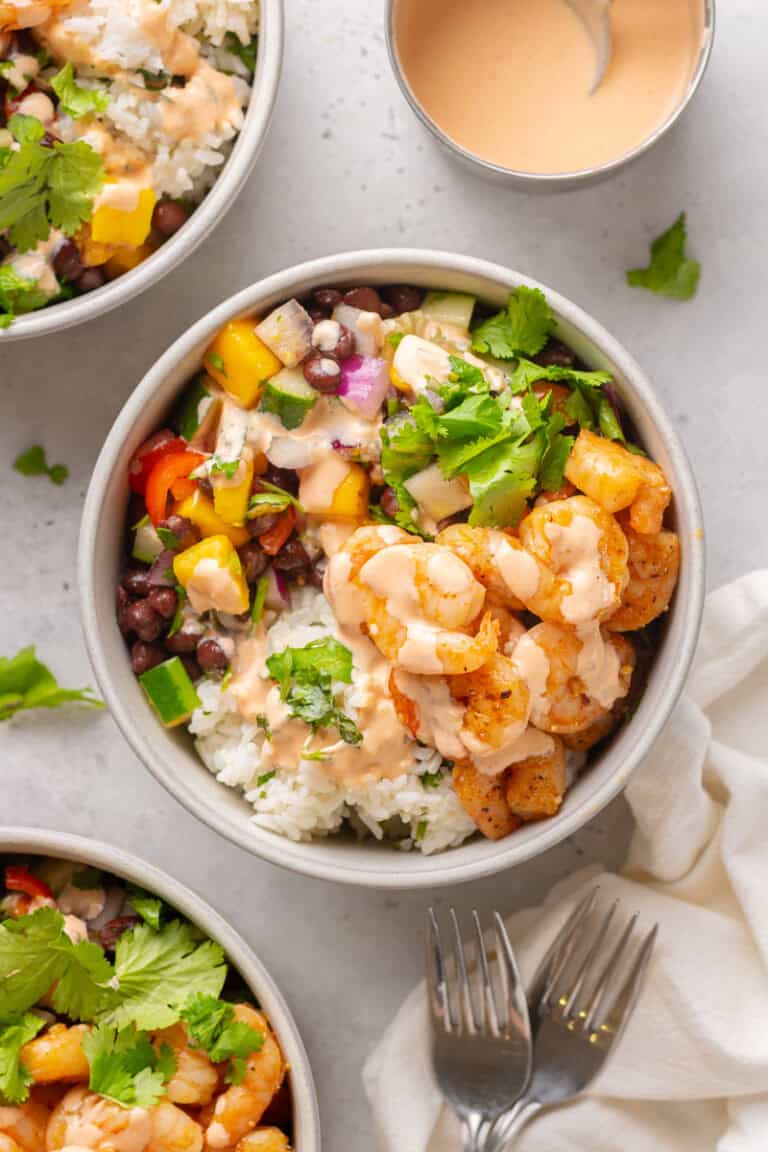 Blackened Shrimp with Mango Salsa Bowls - Nourished by Nic