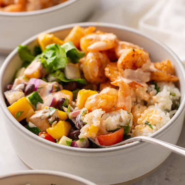 Blackened Shrimp with Mango Salsa Bowls - Nourished by Nic