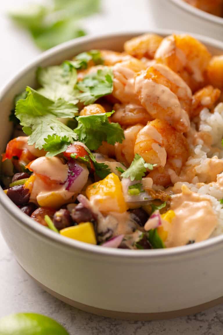 Blackened Shrimp with Mango Salsa Bowls - Nourished by Nic