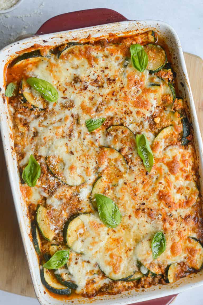 Ground Beef Zucchini Casserole - Nourished by Nic