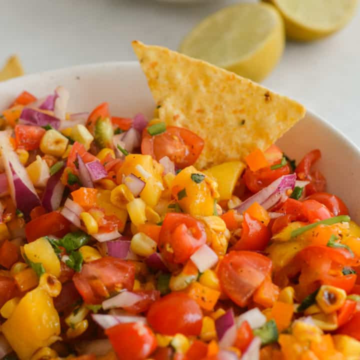 Easy Mango Corn Salsa - Nourished by Nic