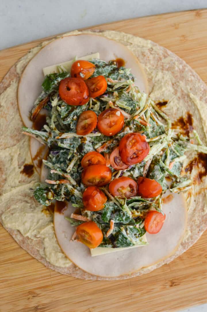 Creamy Pesto Chicken Spinach Wrap - Nourished by Nic