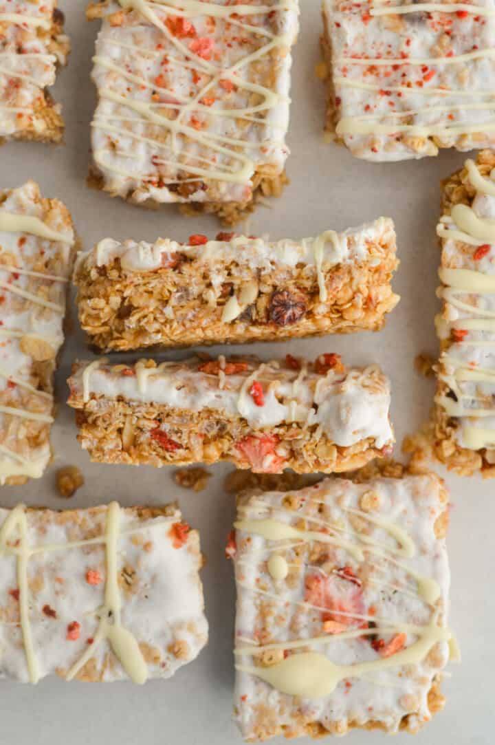 No Bake Granola Bars with Yogurt Coating - Nourished by Nic