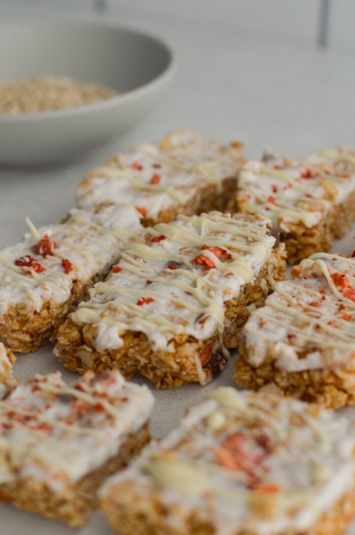 No Bake Granola Bars with Yogurt Coating - Nourished by Nic