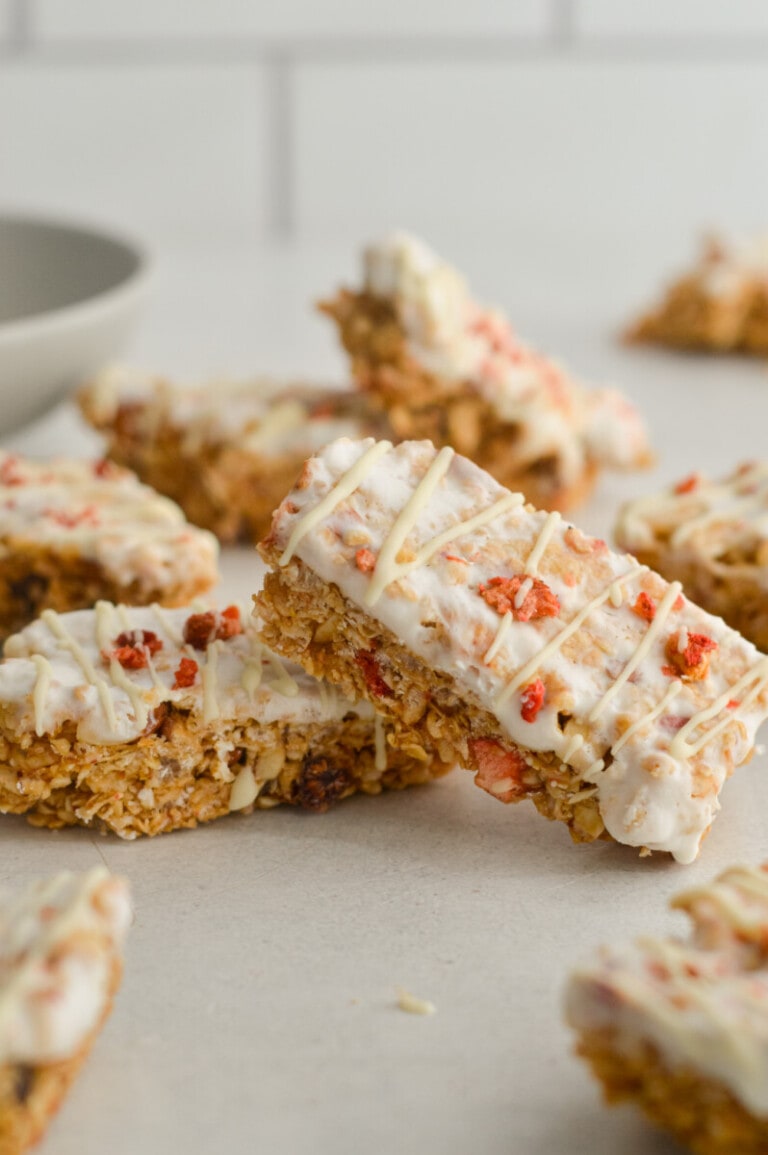 No Bake Granola Bars with Yogurt Coating - Nourished by Nic