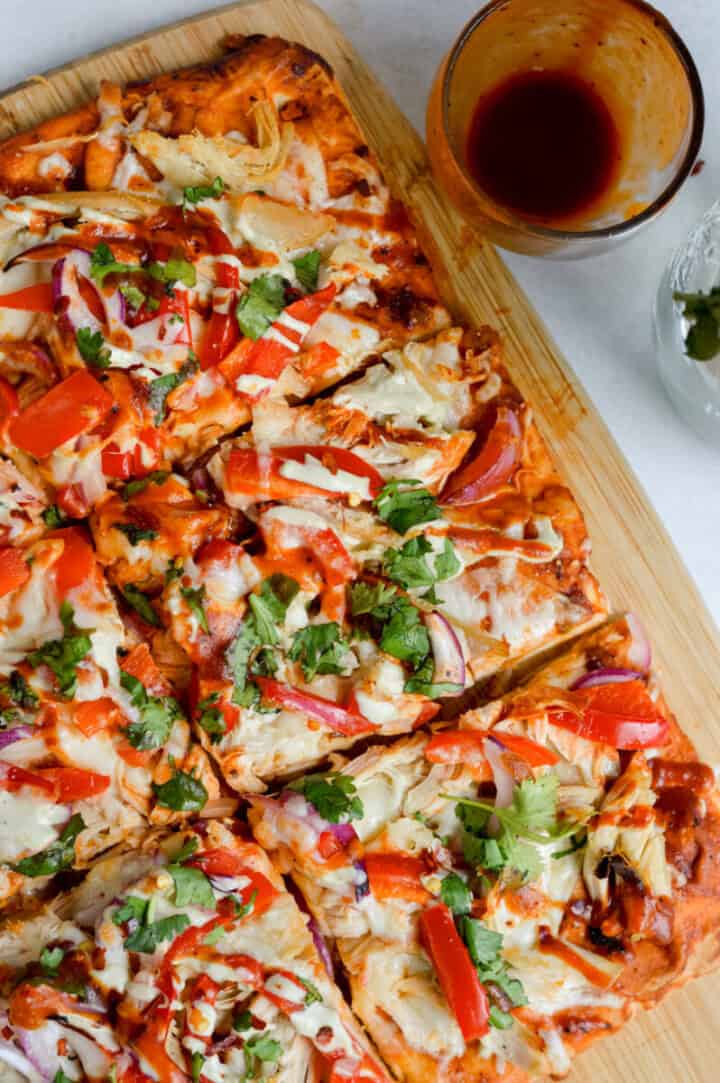 Loaded BBQ Chicken Flatbread - Nourished by Nic