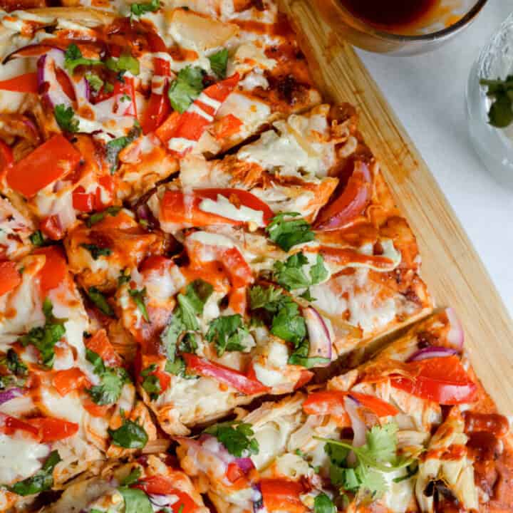Loaded BBQ Chicken Flatbread - Nourished by Nic