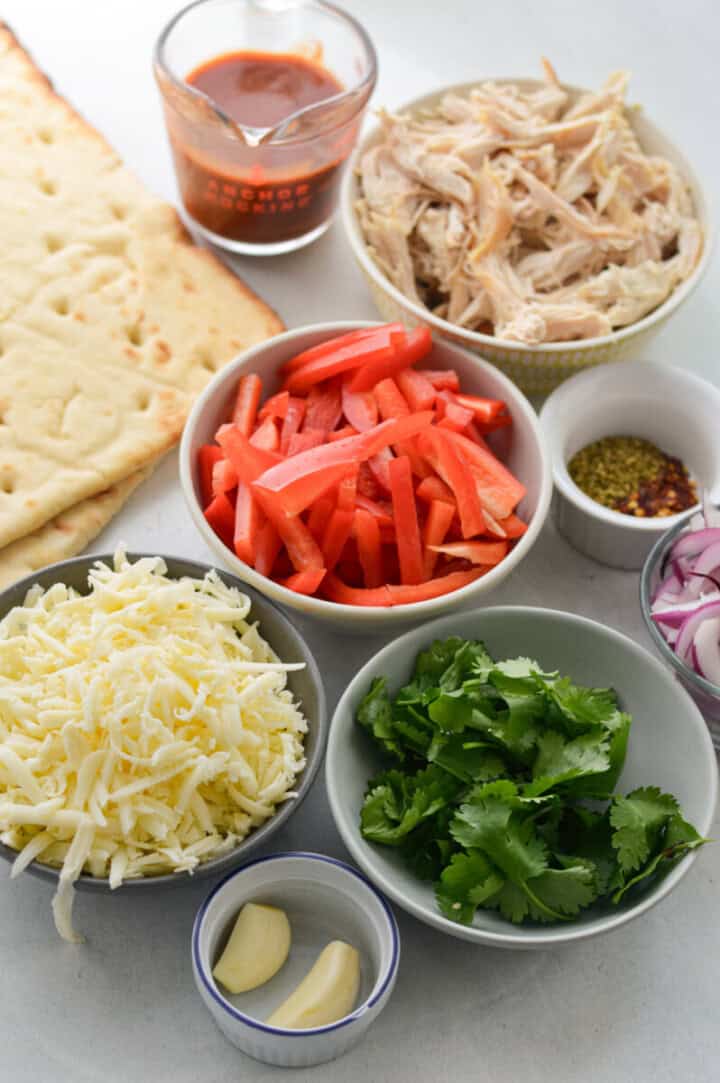 Loaded BBQ Chicken Flatbread - Nourished by Nic