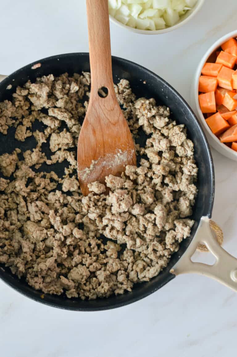 5 Ingredient Ground Turkey Sweet Potato Skillet - Nourished by Nic